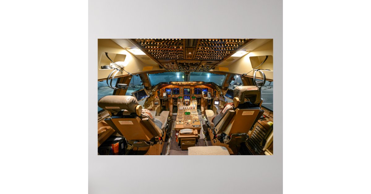 Commercial Jet Cockpit Poster | Zazzle