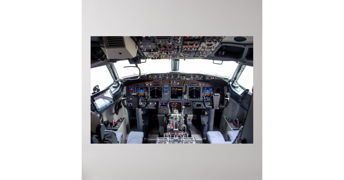 Commercial Jet Cockpit Poster | Zazzle