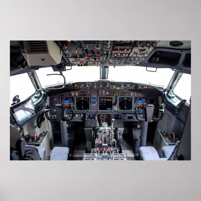Commercial Jet Cockpit Poster | Zazzle