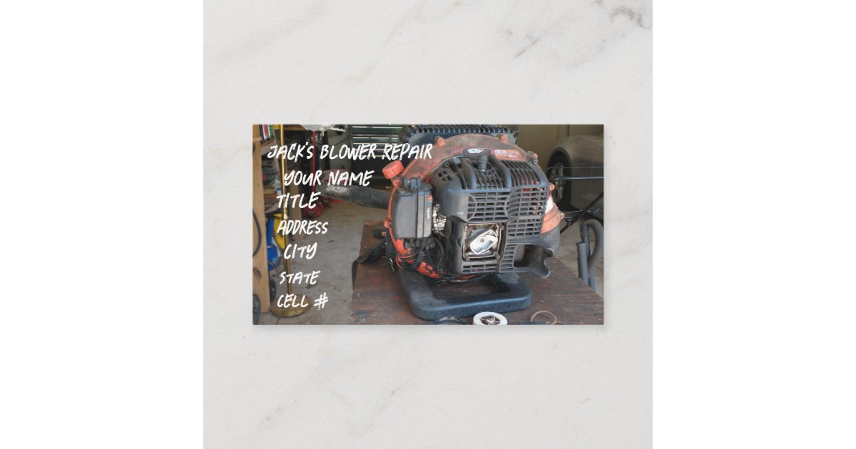 Commercial Leaf Blower Repair Business Card | Zazzle