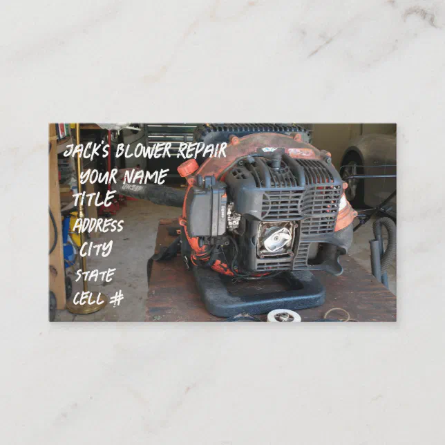 Commercial Leaf Blower Repair Business Card | Zazzle