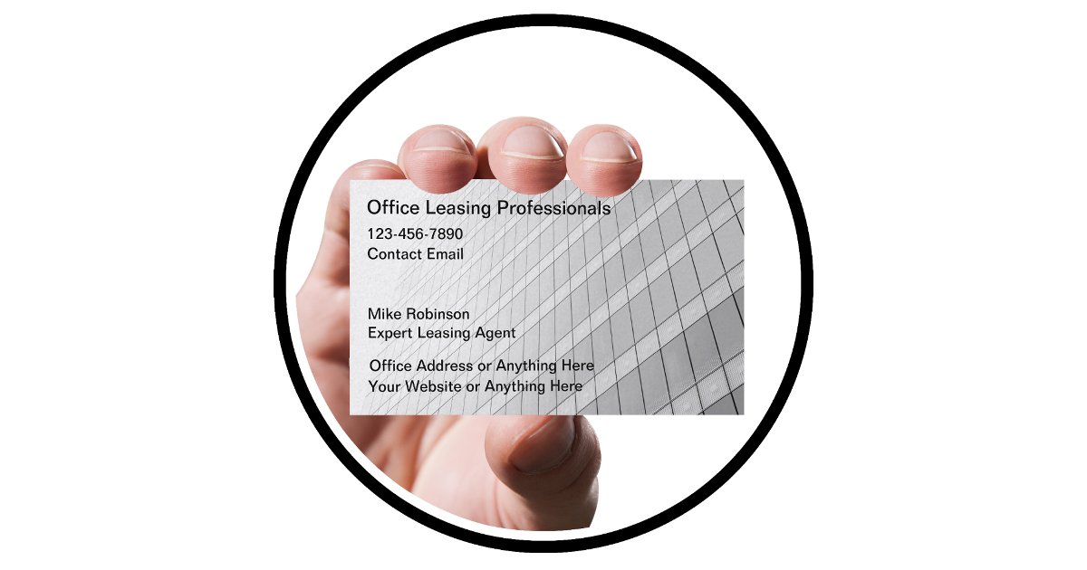 Commercial Office Leasing Agent Business Cards | Zazzle
