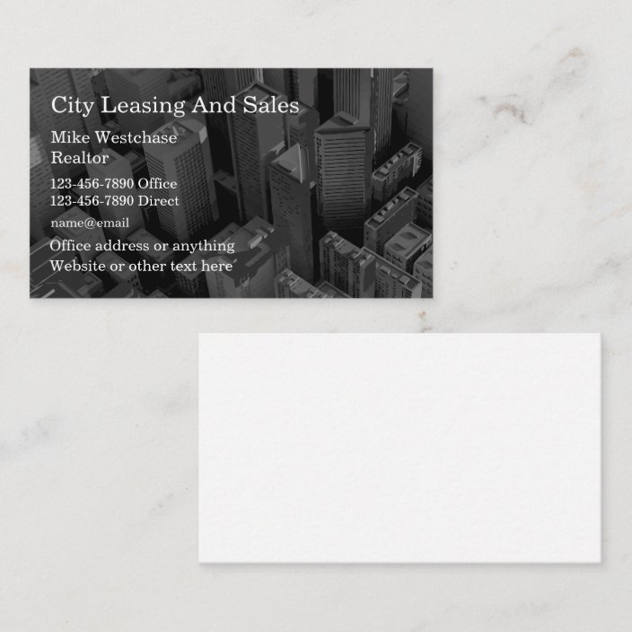 Commercial Office Leasing And Realty Business Card | Zazzle.com