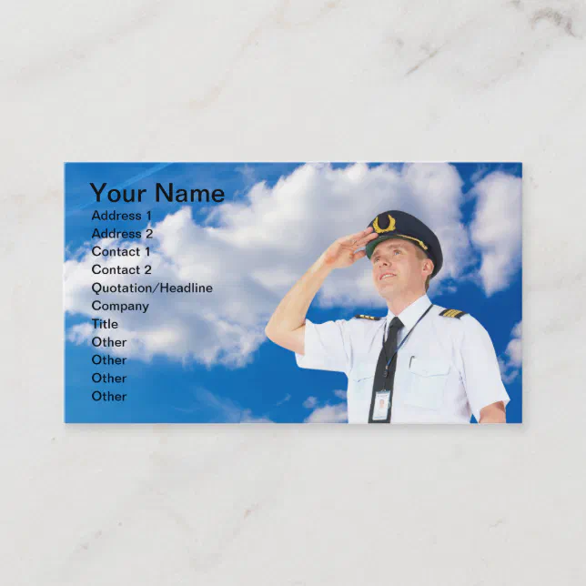Commercial Pilot Business Card | Zazzle