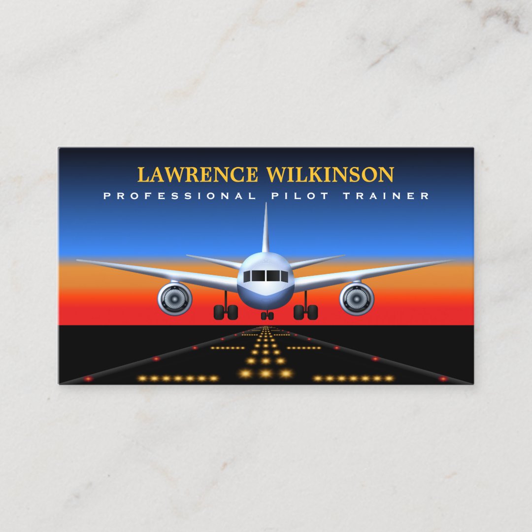 Commercial Pilot Trainer Flight Business Cards | Zazzle