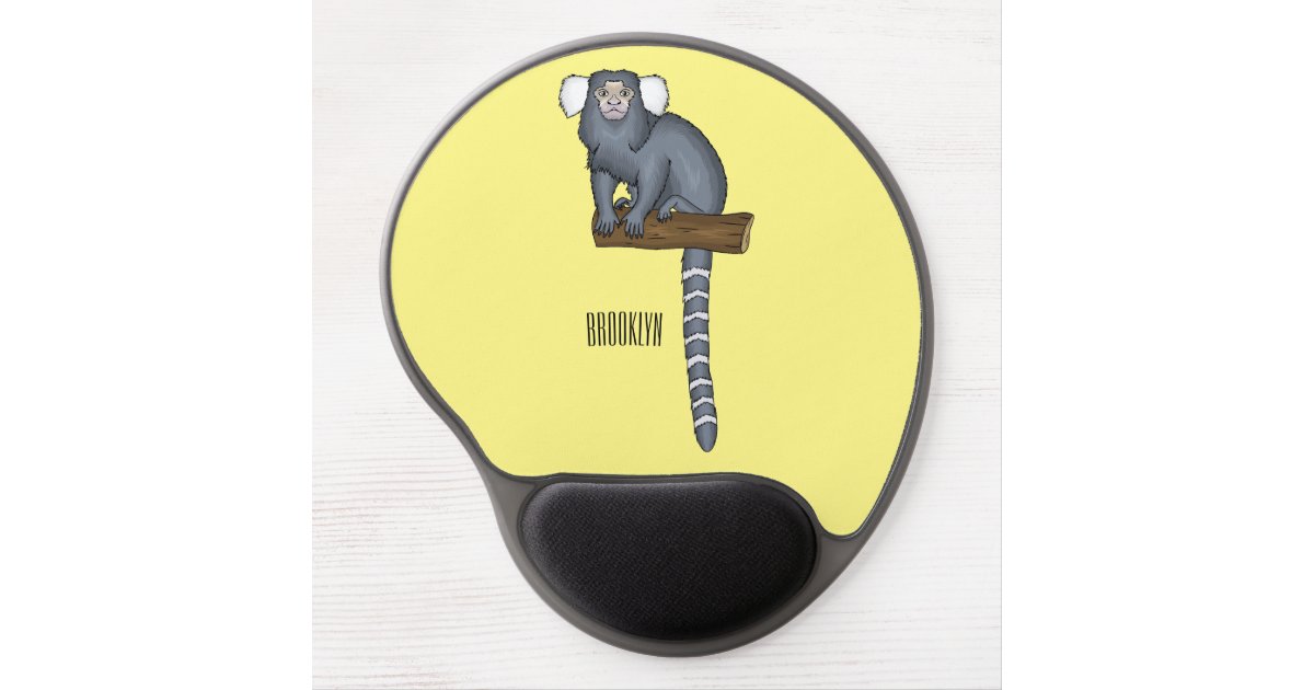 Common marmoset cartoon illustration gel mouse pad | Zazzle