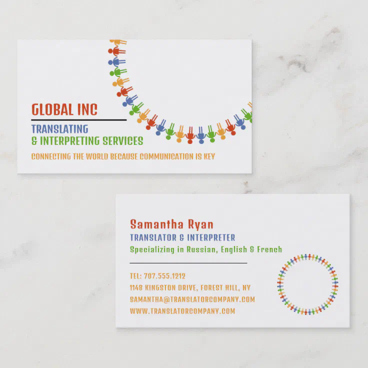 Communication Design, Translator & Interpreter Business Card | Zazzle