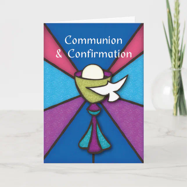 Communion and Confirmation Congratulations Stained Card | Zazzle
