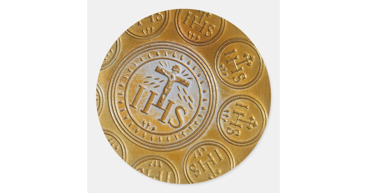 Communion wafer mold classic round sticker | Zazzle