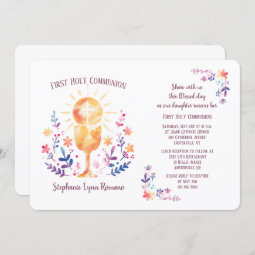 Communion Watercolor Religious Invitation | Zazzle