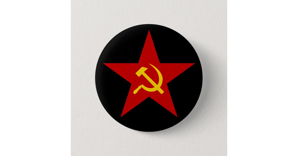 Communist Red Star (hammer & sickle) button | Zazzle