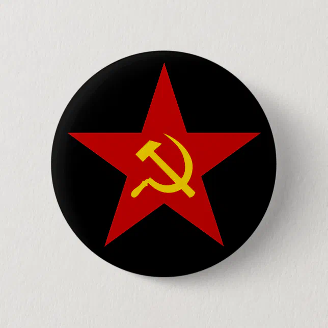 Communist Red Star (hammer & sickle) button | Zazzle