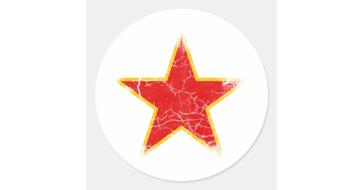 Communist Red Star Vintage Classic Round Sticker | Zazzle