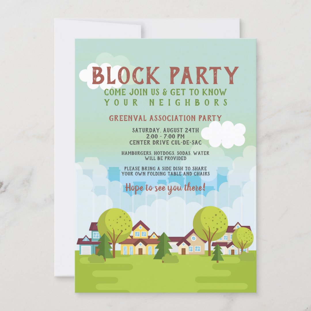 Community Block Party Invitation | Zazzle