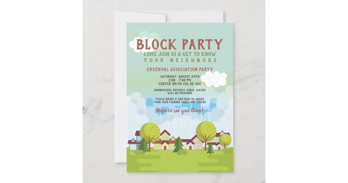 Community Block Party Invitation | Zazzle