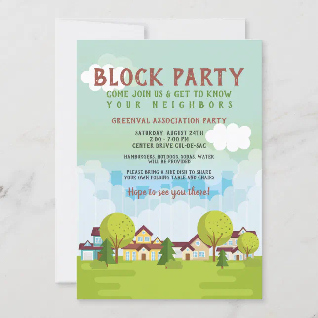 Community Block Party Invitation | Zazzle