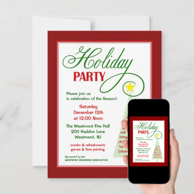 Community Event Holiday Party Invitation | Zazzle