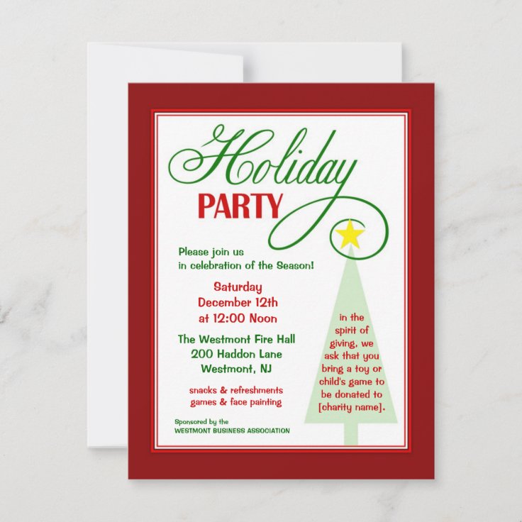 Community Event Holiday Party Invitation | Zazzle
