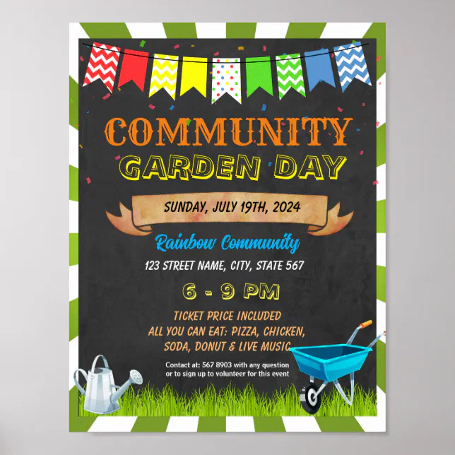 Community Garden event template Poster | Zazzle