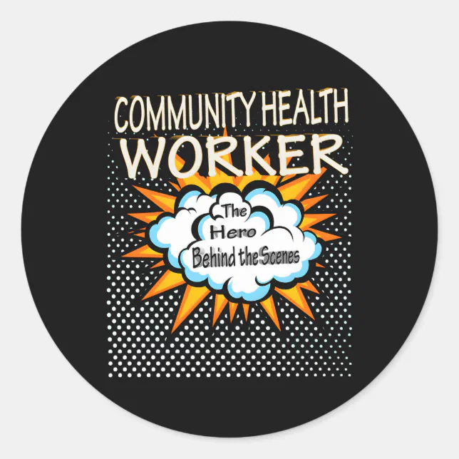 Community Health Worker Hero Job Classic Round Sticker | Zazzle
