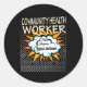 Community Health Worker Hero Job Classic Round Sticker | Zazzle