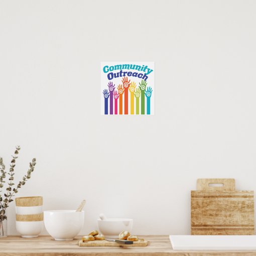 Community Outreach Services Program Helping Hands Poster | Zazzle