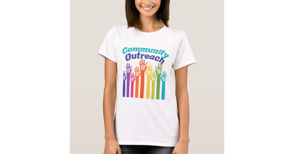 Community Outreach Services Program Helping Hands T-Shirt | Zazzle