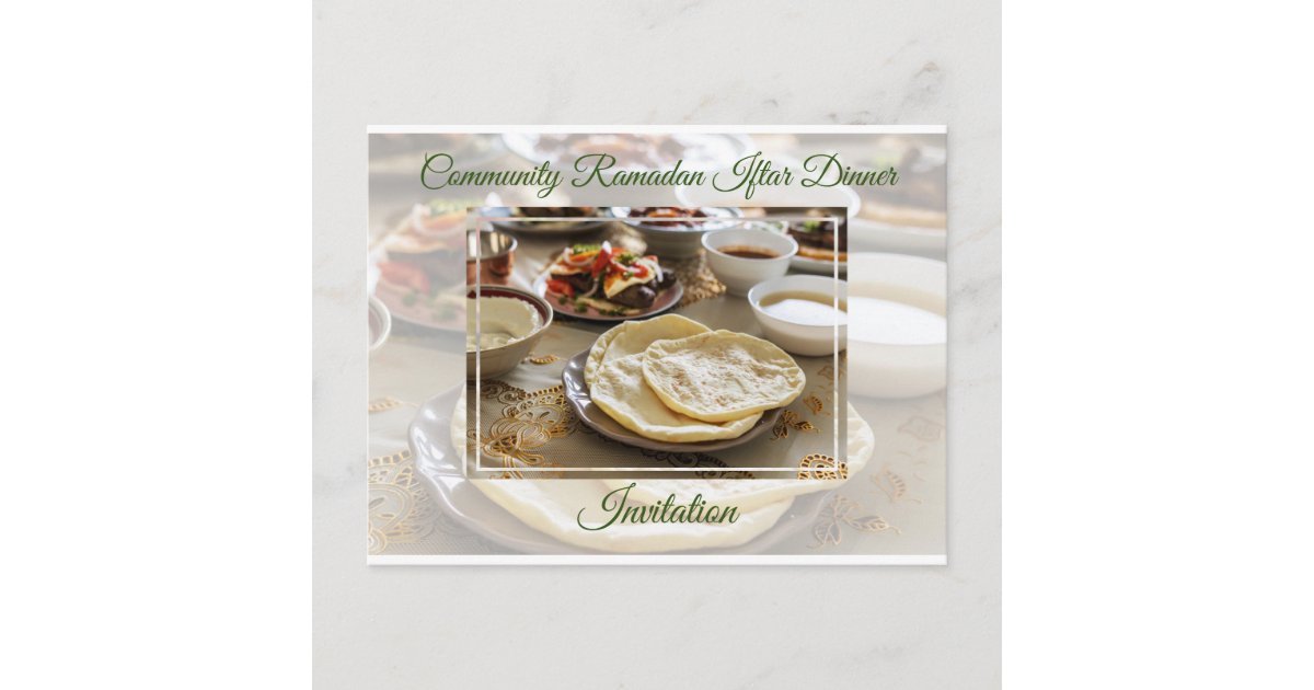 Community Ramadan Iftar Islamic Dinner Invitation Postcard | Zazzle