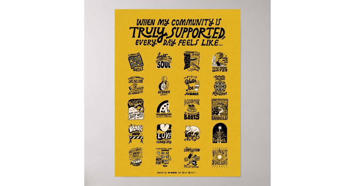 Community Support Yellow Poster | Zazzle