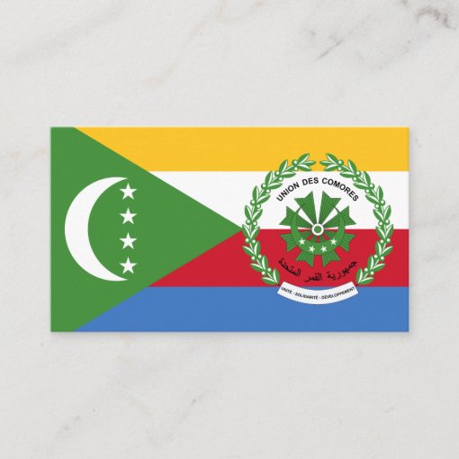 Comorian Flag & Seal, Flag of Comoros Business Card | Zazzle