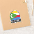 Comoros Flag Emblem Distressed Vintage Sticker | Zazzle