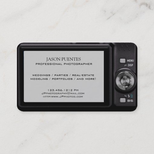 Compact Digital Camera Photography Business Cards | Zazzle