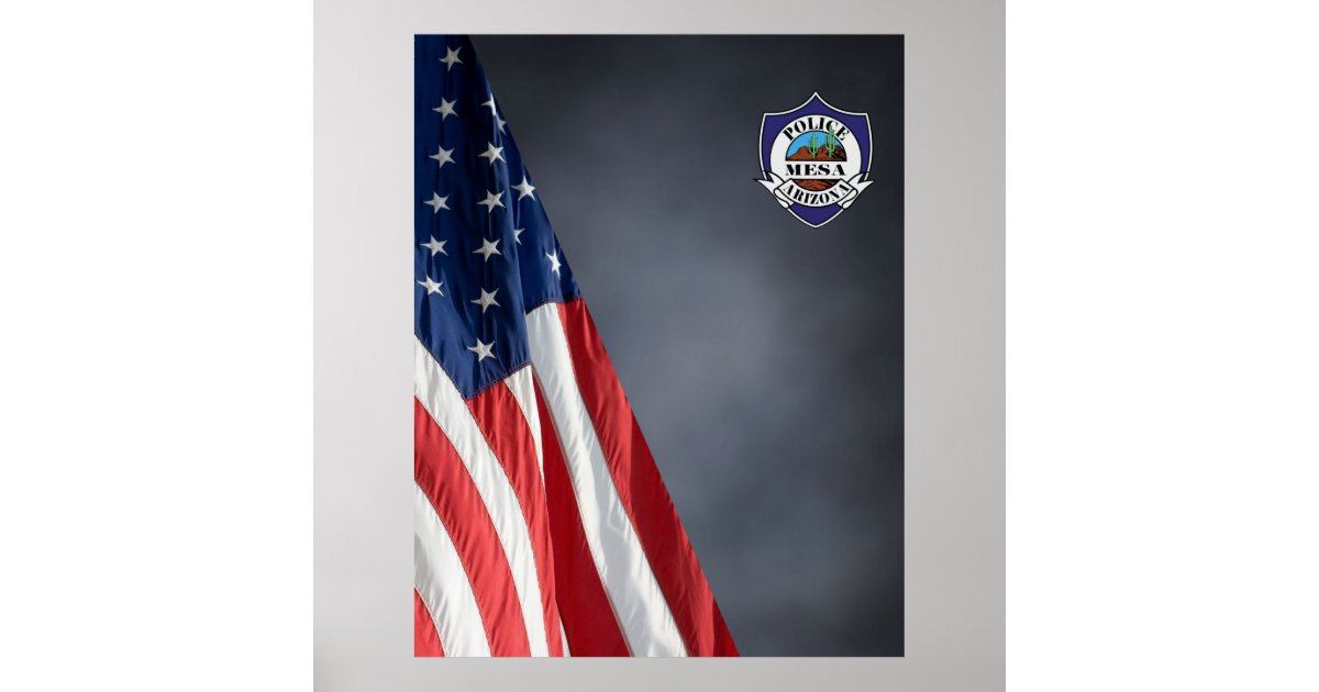 COMPACT POLICE PHOTO BACKDROP Agency Patch Poster | Zazzle