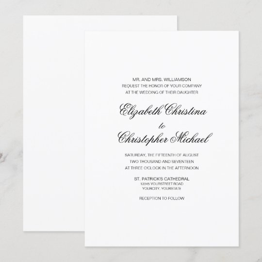 Compact Traditional Elegance (Reception to Follow) Invitation | Zazzle.com