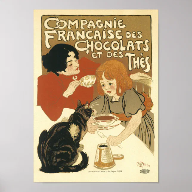 Compagnie Francais de Chocolats Vintage French Ad Poster | Zazzle