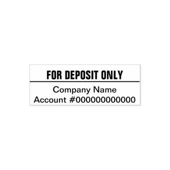 Company Bank Account For Deposit Only Self-inking Stamp | Zazzle