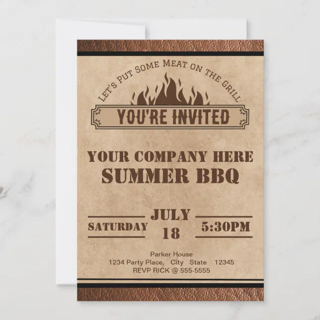 Company BBQ Invitation, Summer Cookout, Potluck Invitation | Zazzle