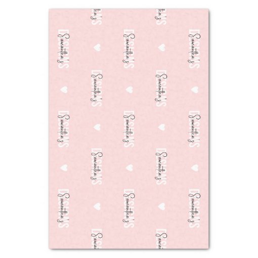 Company Branded Monogram Pattern Blush Pink Tissue Paper | Zazzle