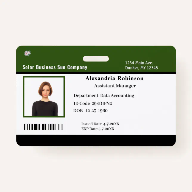 Company Business Employees ID Identification Badge | Zazzle