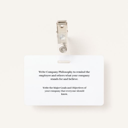 Company Business Employees ID Identification Badge | Zazzle