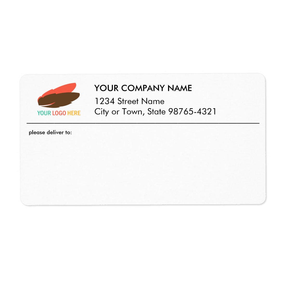 Company business logo package shipping address label | Zazzle