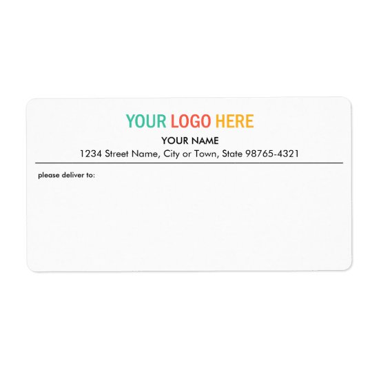 Company business logo package shipping address label | Zazzle.com