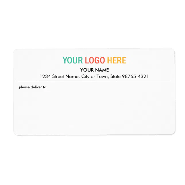 Company business logo package shipping address label | Zazzle