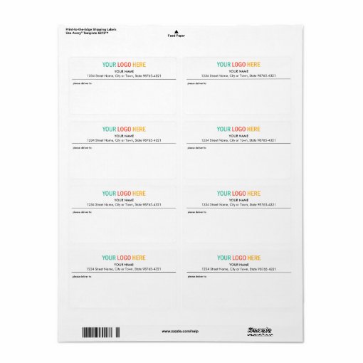 Company business logo package shipping address label | Zazzle
