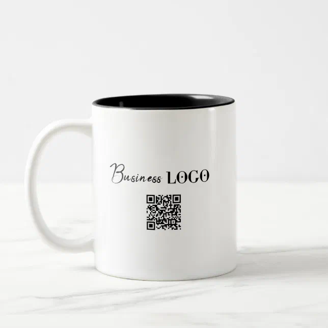 Company Business Logo & QR Code Two-Tone Coffee Mug | Zazzle