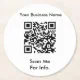 Company Business QR Code Round Paper Coaster | Zazzle