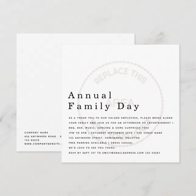 Company Family Day Logo Background Invitation | Zazzle