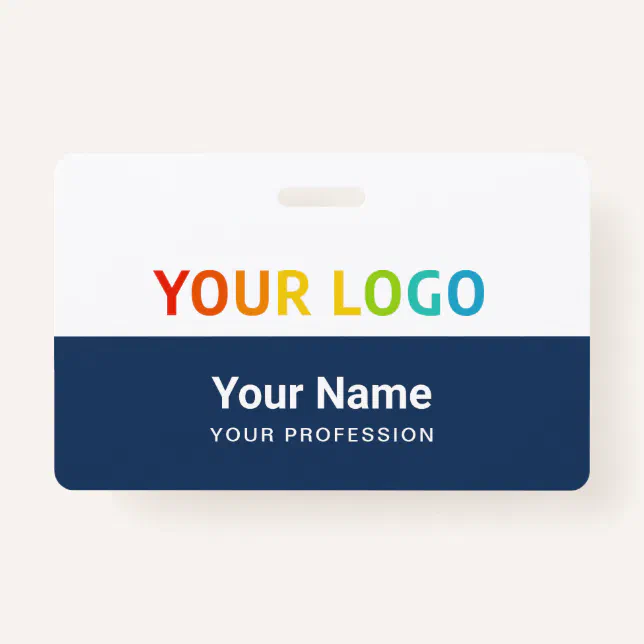 Company Inline Logo ID | Custom Employee Staff Badge | Zazzle
