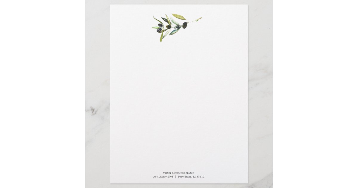 Company Letterhead Design Olive Branch | Zazzle