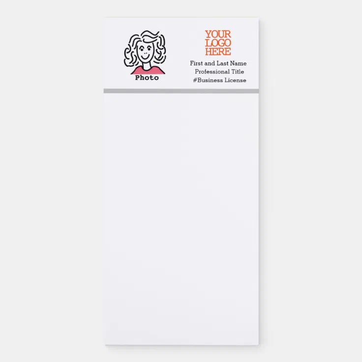 Company Logo And Photo Promotional Magnetic Notepad | Zazzle